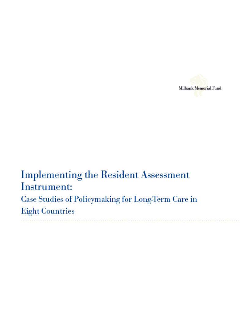 Implementing the Resident Assessment Instrument: Case Studies of ...